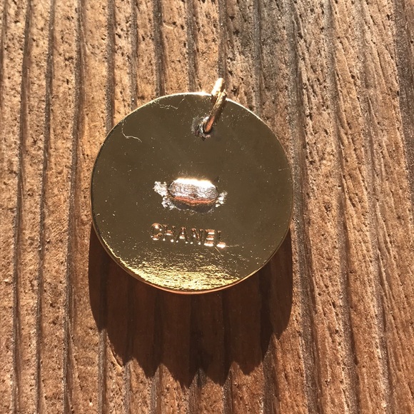 CHANEL | Jewelry | Chanel Gold Button Charm Pendant Necklace | Poshmark